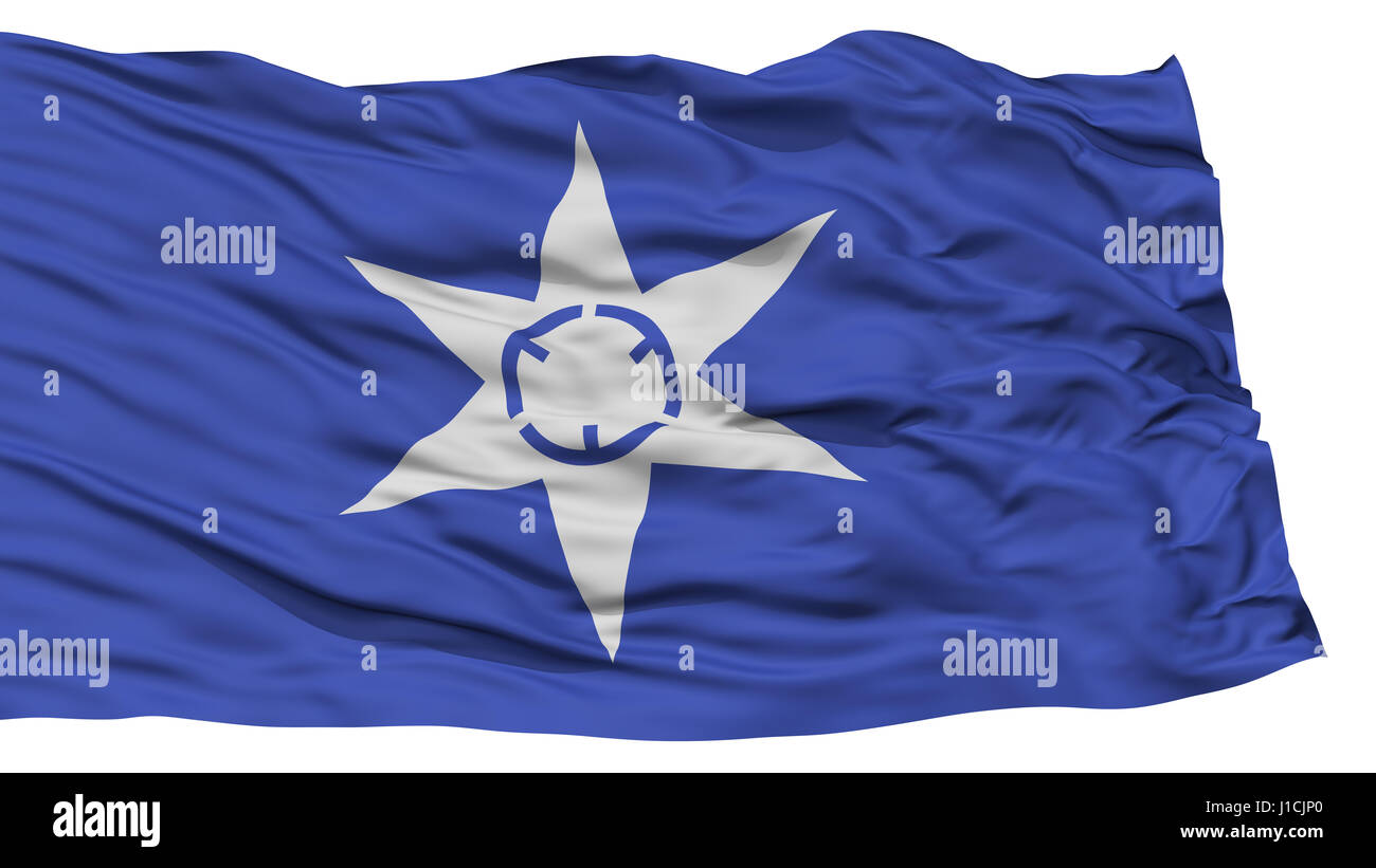 Isolated Mito Flag, Capital of Japan Prefecture, Waving on White ...