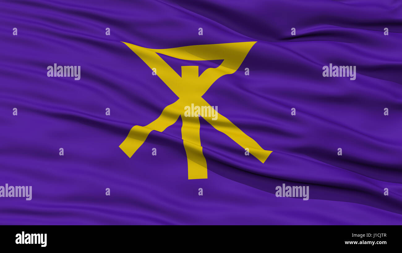 Closeup of Osaka Flag, Capital of Japan Prefecture Stock Photo - Alamy