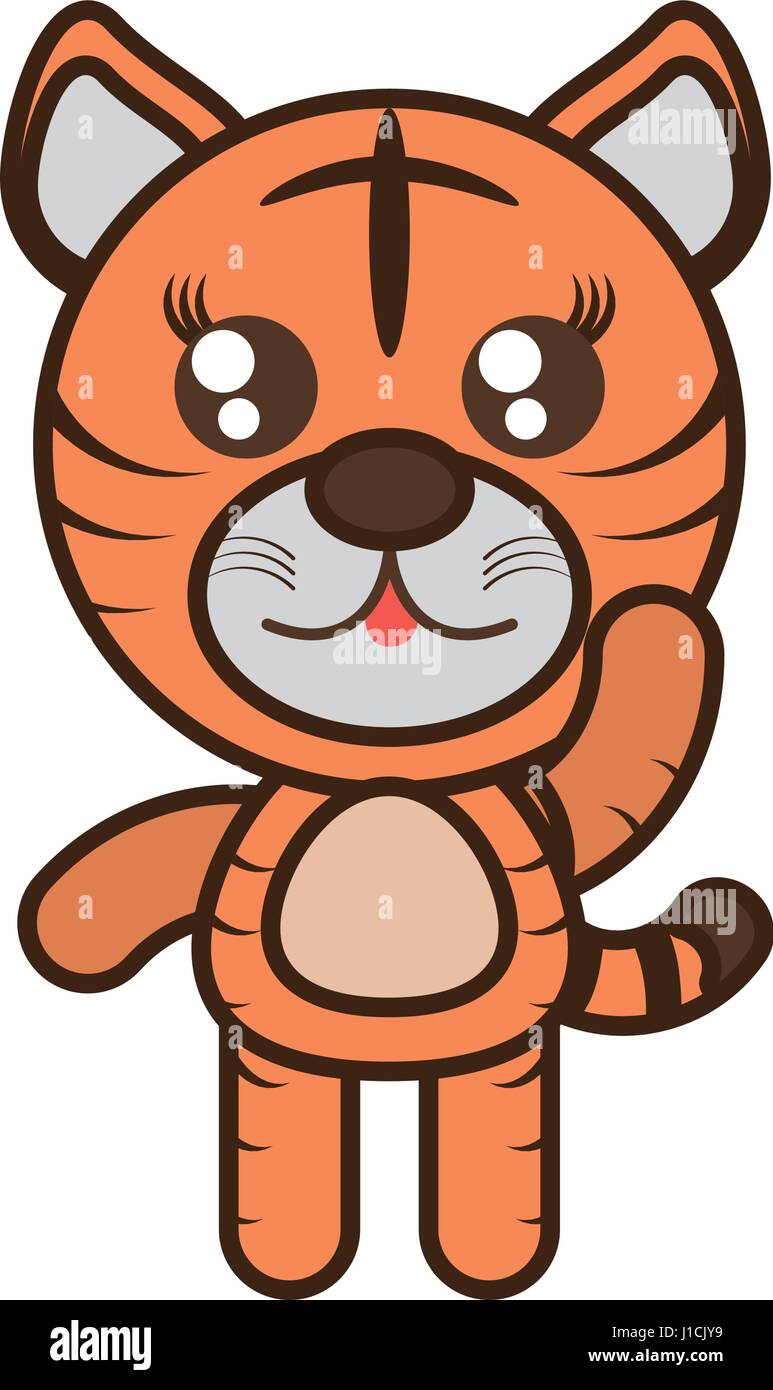 cute tiger toy kawaii image Stock Vector Image & Art - Alamy