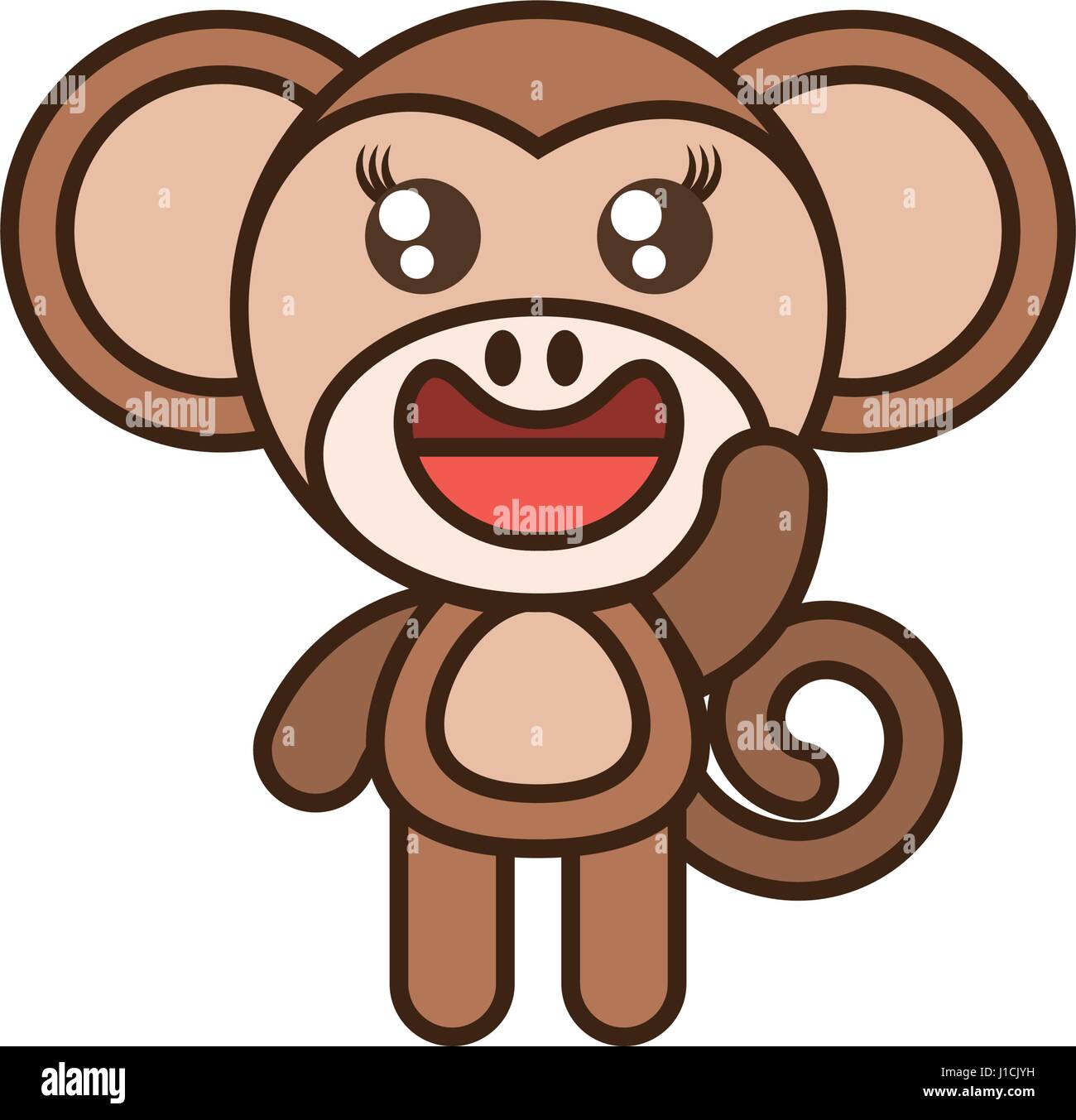 cute monkey toy kawaii image Stock Vector Image & Art - Alamy