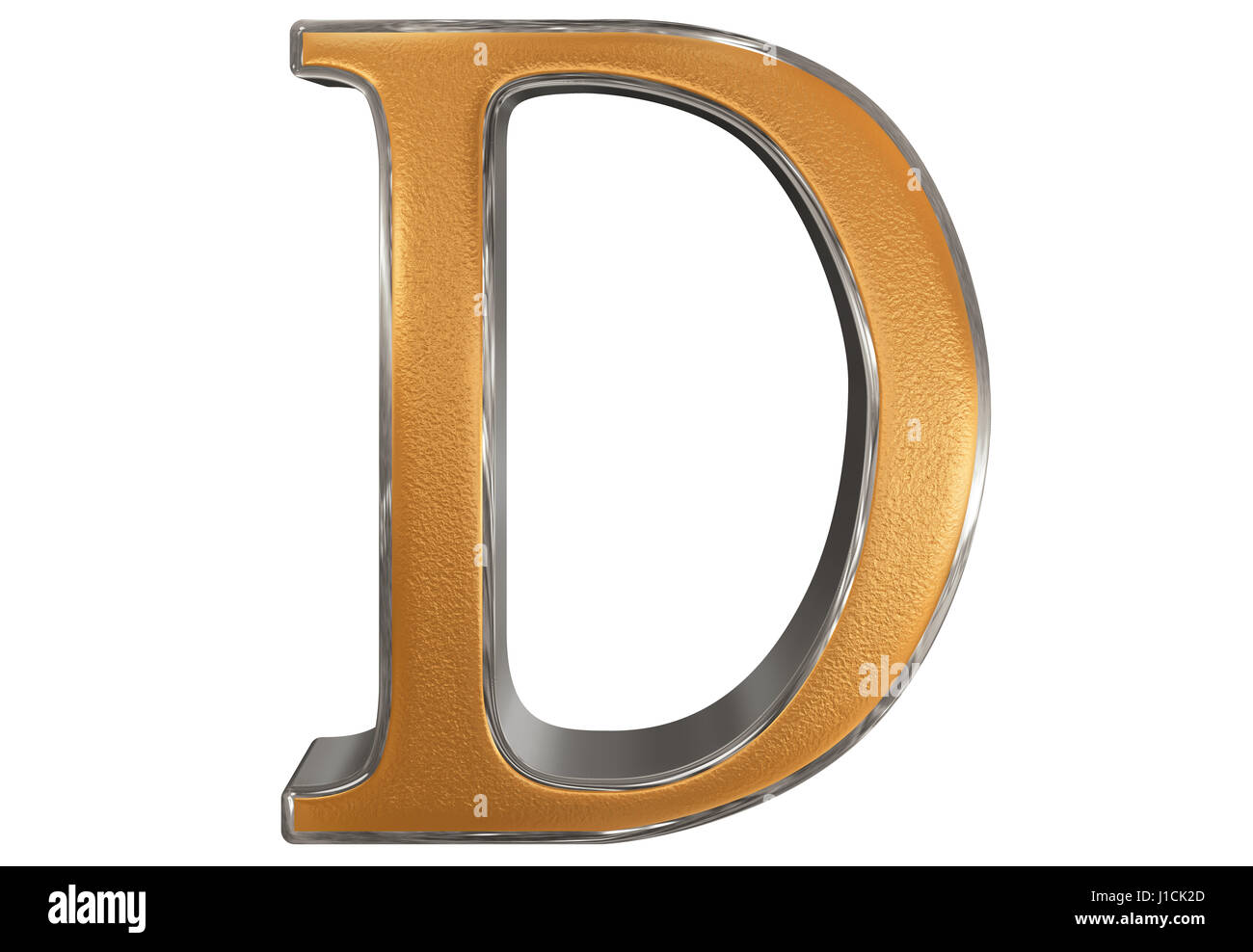 Uppercase letter D, isolated on white, 3D illustration Stock Photo - Alamy