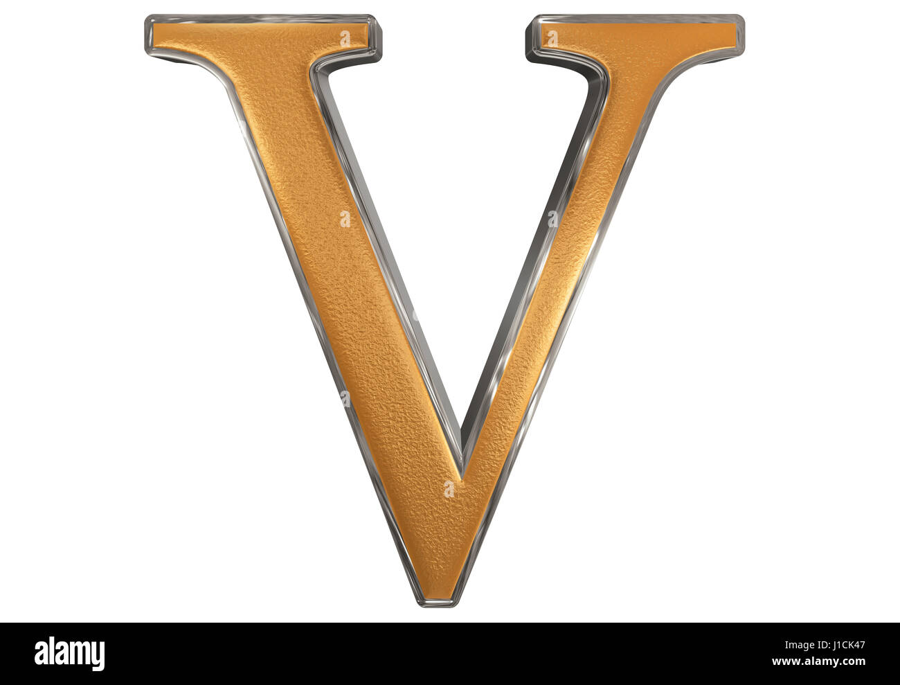 Uppercase letter V, isolated on white, 3D illustration Stock Photo - Alamy