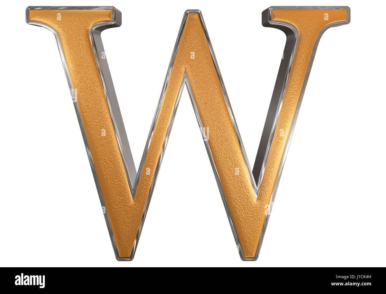 Uppercase letter W, isolated on white, 3D illustration Stock Photo - Alamy