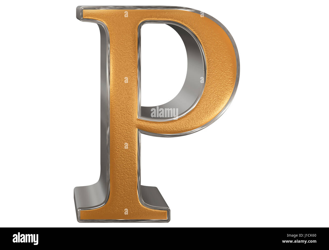 Uppercase letter P, isolated on white, 3D illustration Stock Photo - Alamy