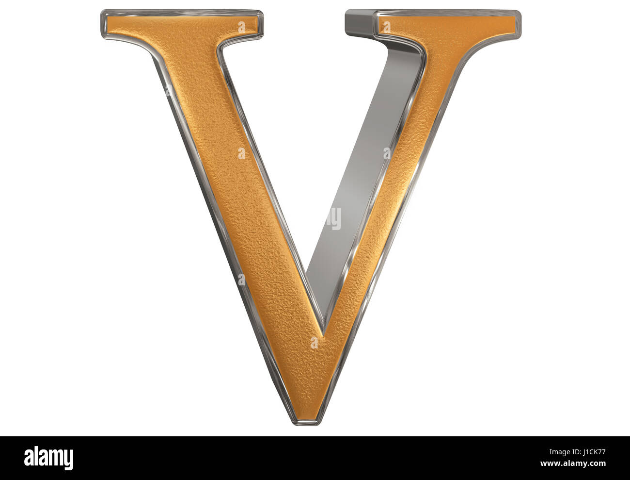 Uppercase letter V, isolated on white, 3D illustration Stock Photo - Alamy