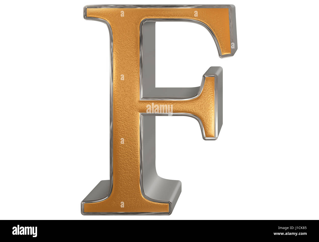 Uppercase letter F, isolated on white, 3D illustration Stock Photo - Alamy