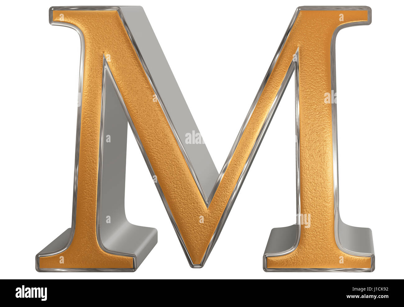 Uppercase letter M, isolated on white, 3D illustration Stock Photo - Alamy