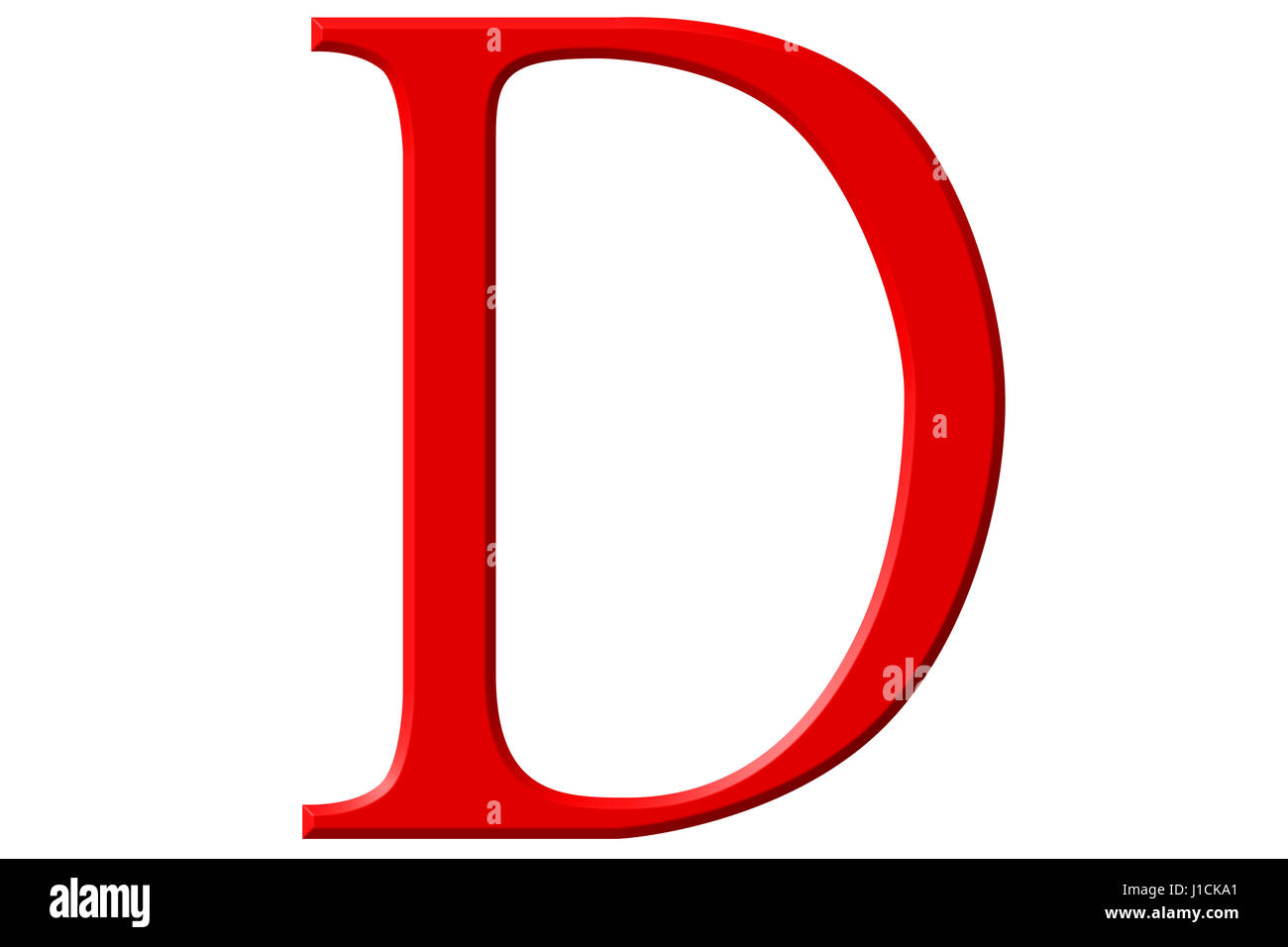 Uppercase letter D, isolated on white, 3D illustration Stock Photo - Alamy
