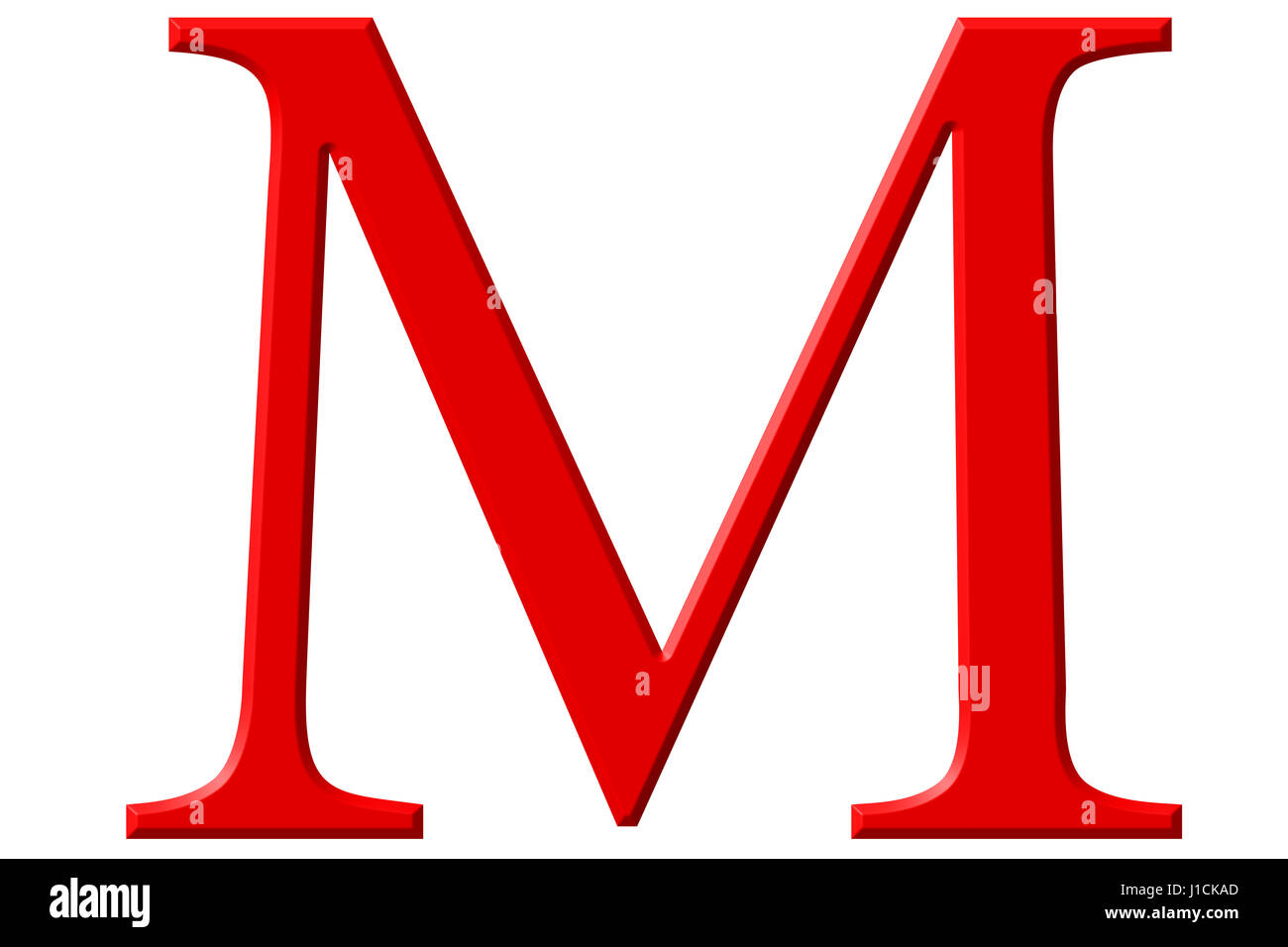 Uppercase letter M, isolated on white, 3D illustration Stock Photo - Alamy