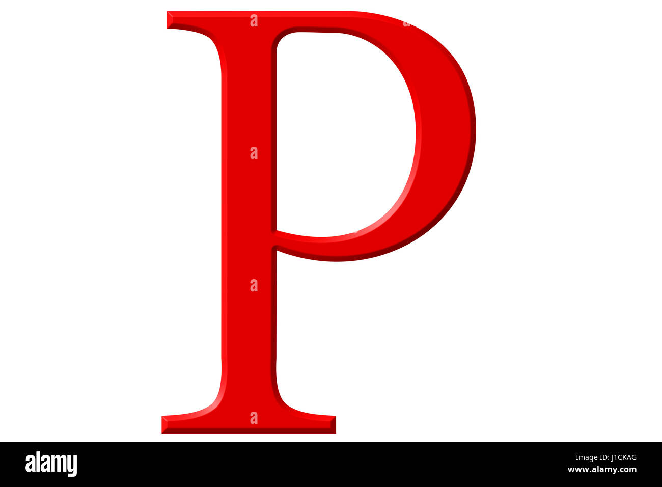 Uppercase letter P, isolated on white, 3D illustration Stock Photo - Alamy