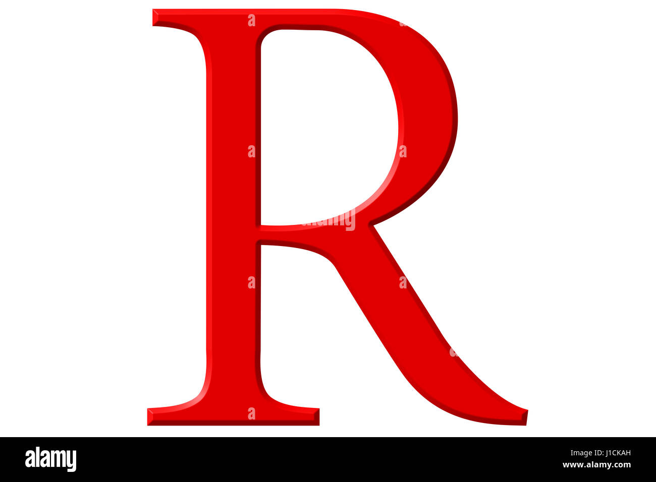 Uppercase letter R, isolated on white, 3D illustration Stock Photo - Alamy
