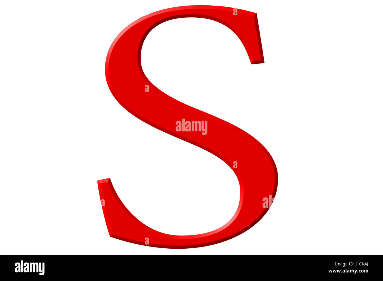 Uppercase letter S, isolated on white, 3D illustration Stock Photo - Alamy