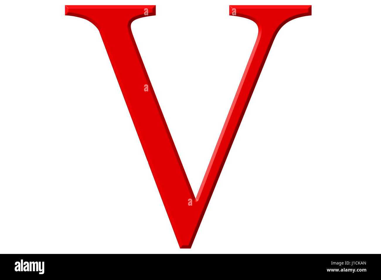 Uppercase letter V, isolated on white, 3D illustration Stock Photo - Alamy