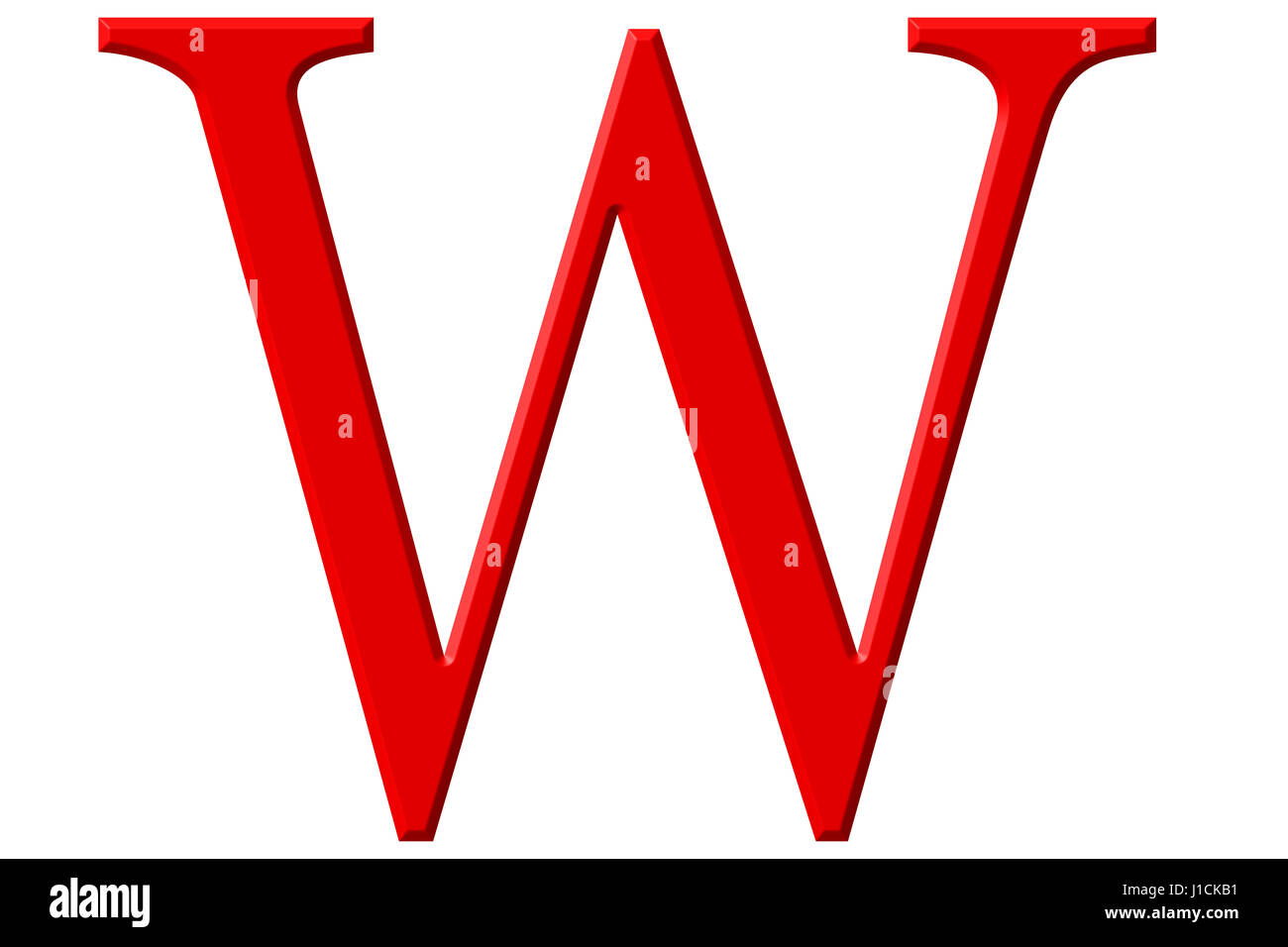 Uppercase letter W, isolated on white, 3D illustration Stock Photo - Alamy
