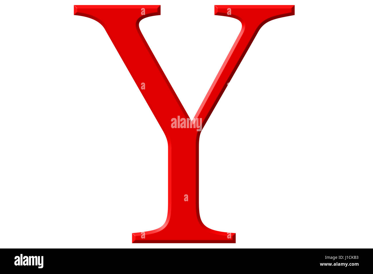 Uppercase letter Y, isolated on white, 3D illustration Stock Photo - Alamy