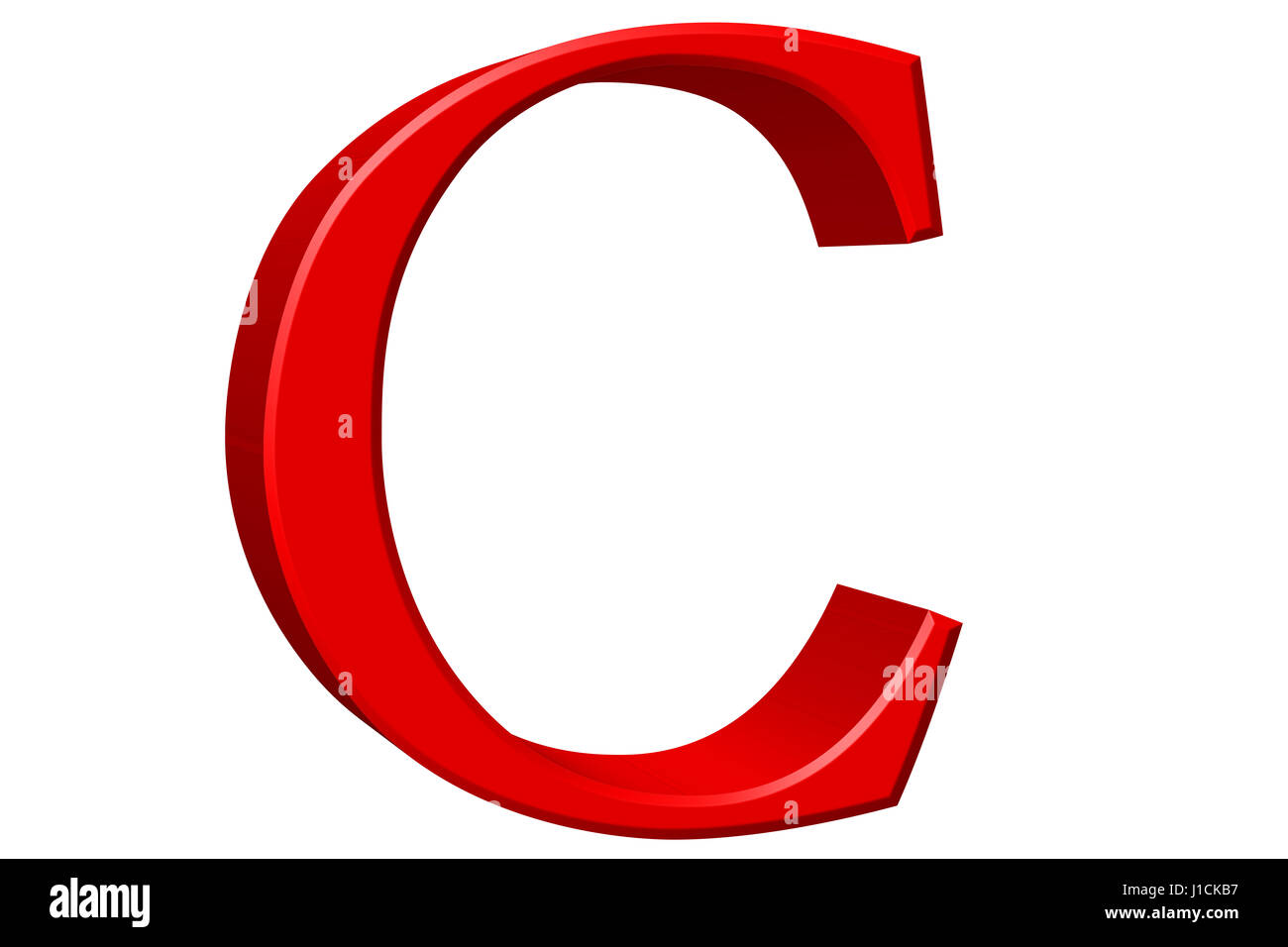 Uppercase letter C, isolated on white, 3D illustration Stock Photo - Alamy