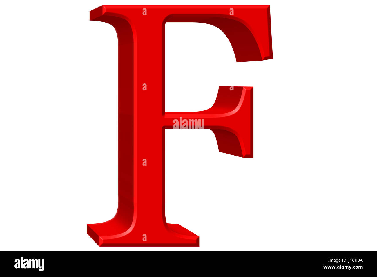 Uppercase letter F, isolated on white, 3D illustration Stock Photo - Alamy