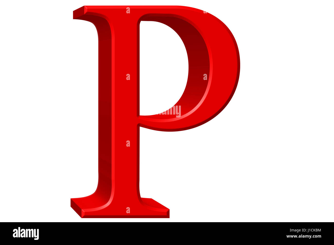 Uppercase letter P, isolated on white, 3D illustration Stock Photo - Alamy