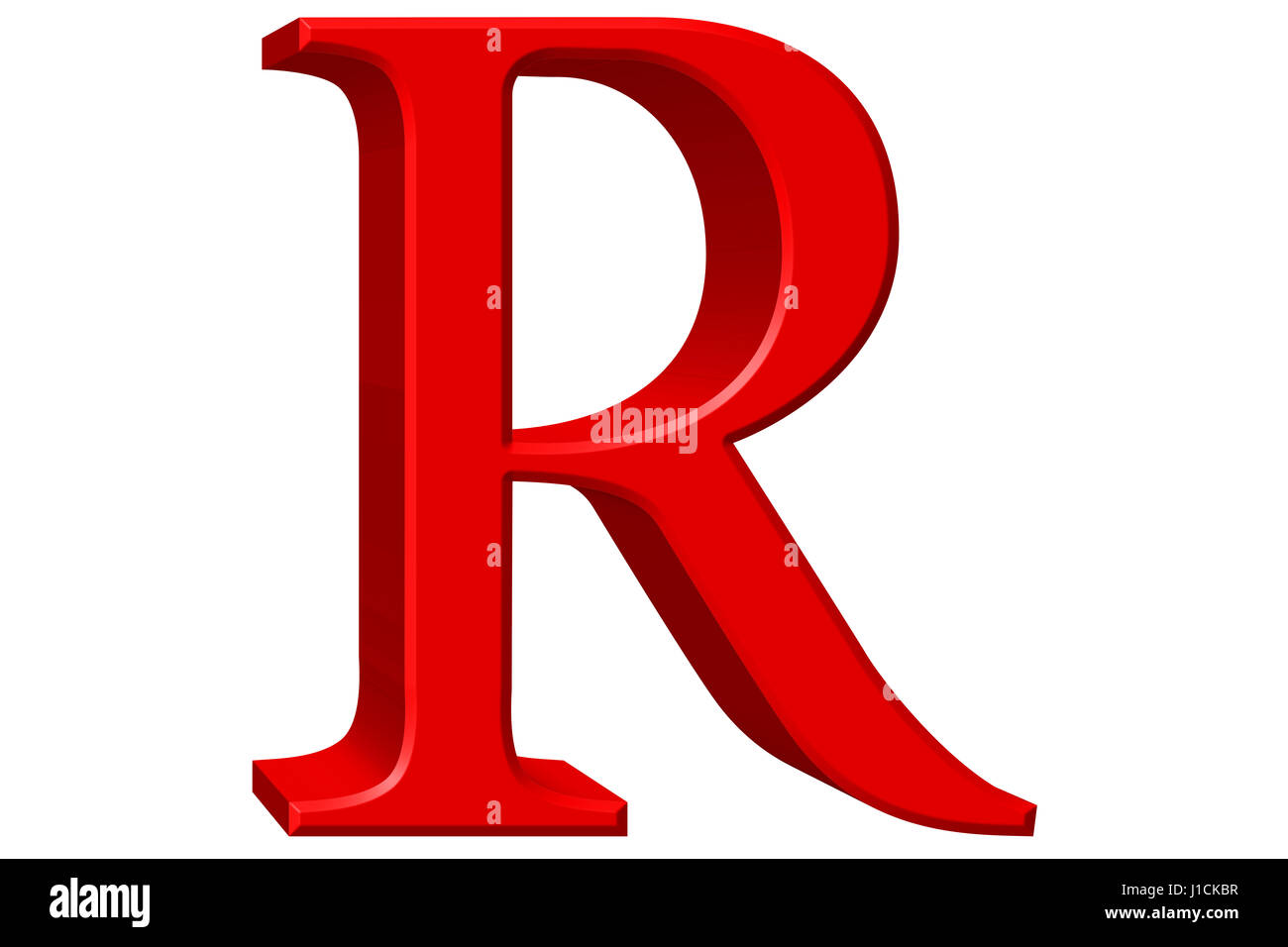 Uppercase letter R, isolated on white, 3D illustration Stock Photo - Alamy