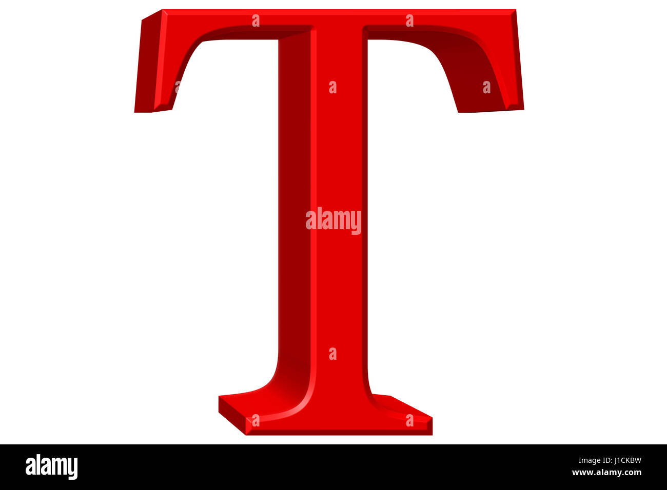 Uppercase letter T, isolated on white, 3D illustration Stock Photo - Alamy