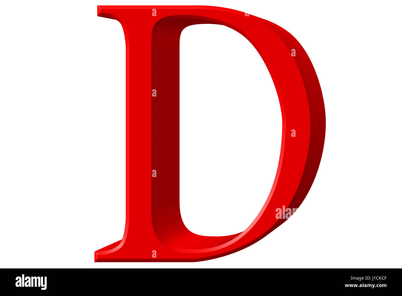 Uppercase letter D, isolated on white, 3D illustration Stock Photo - Alamy