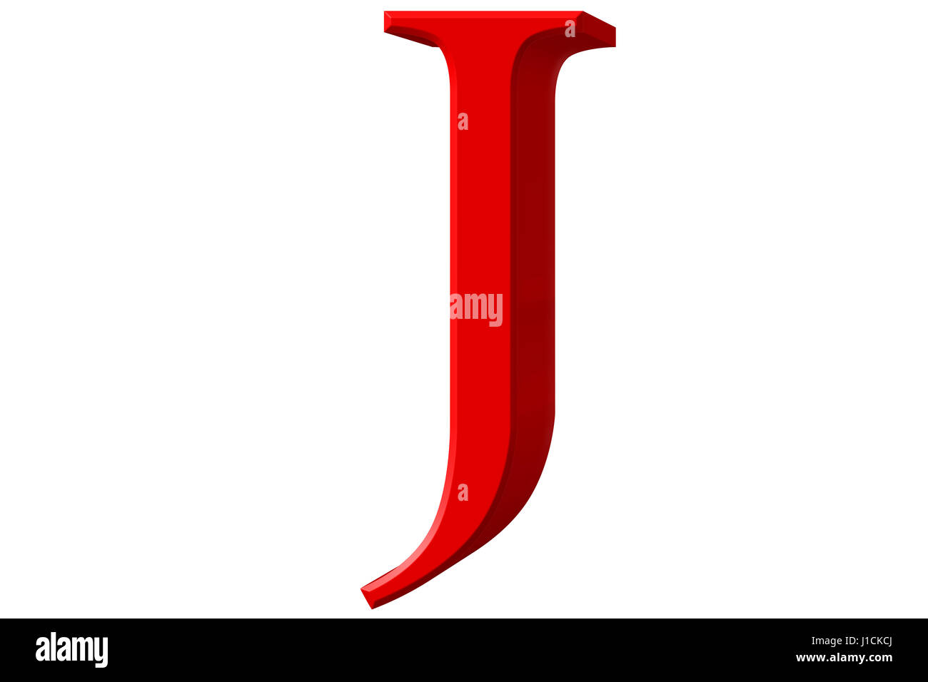 Uppercase letter J, isolated on white, 3D illustration Stock Photo - Alamy