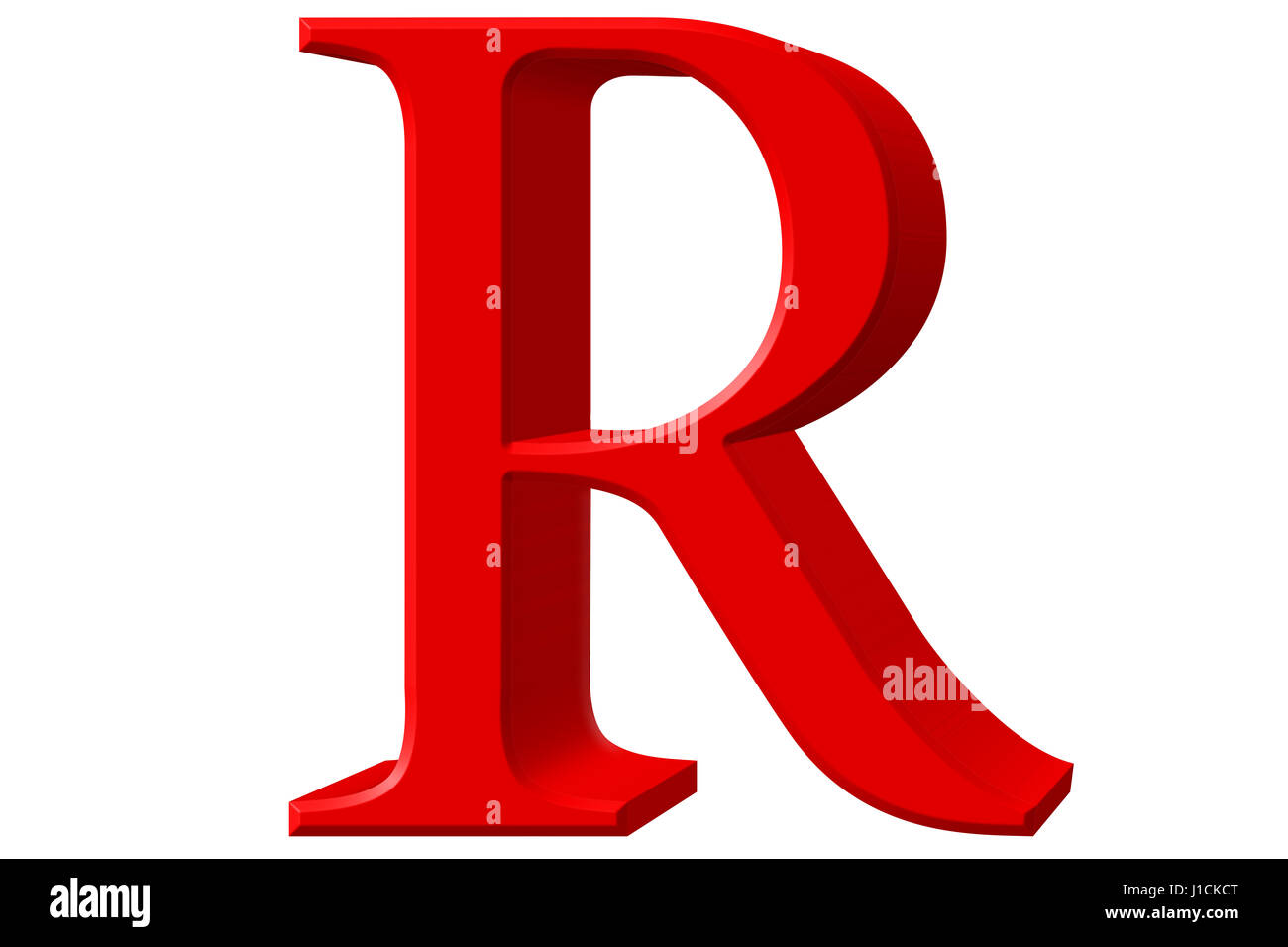 Uppercase letter R, isolated on white, 3D illustration Stock Photo - Alamy