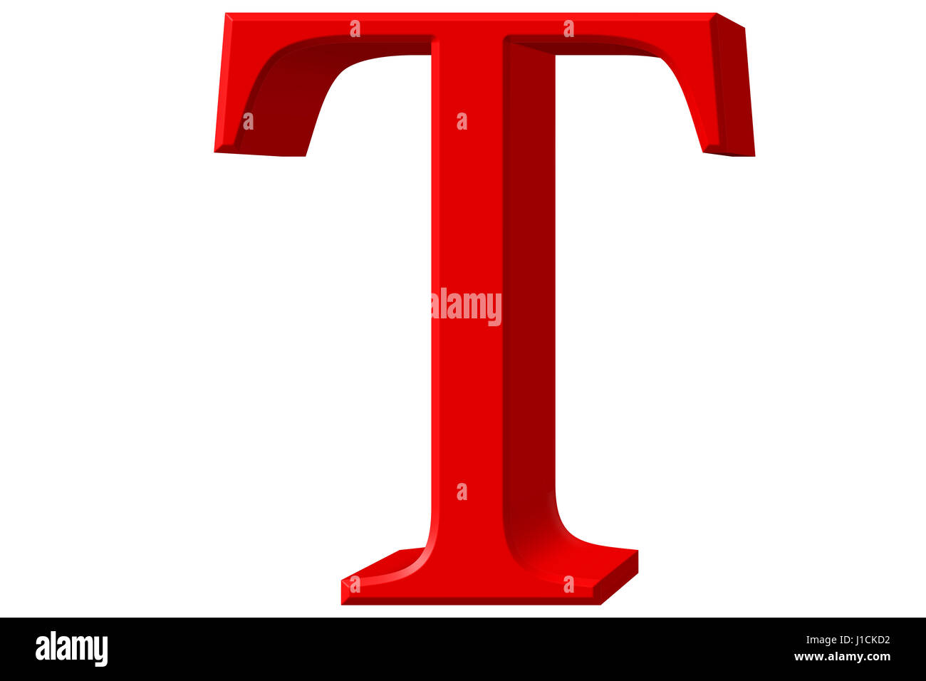 Uppercase letter T, isolated on white, 3D illustration Stock Photo - Alamy