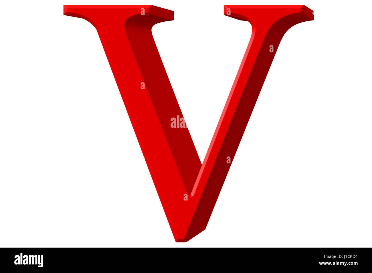 Uppercase letter V, isolated on white, 3D illustration Stock Photo - Alamy