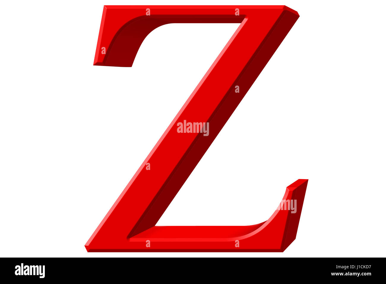 Uppercase letter Z, isolated on white, 3D illustration Stock Photo - Alamy