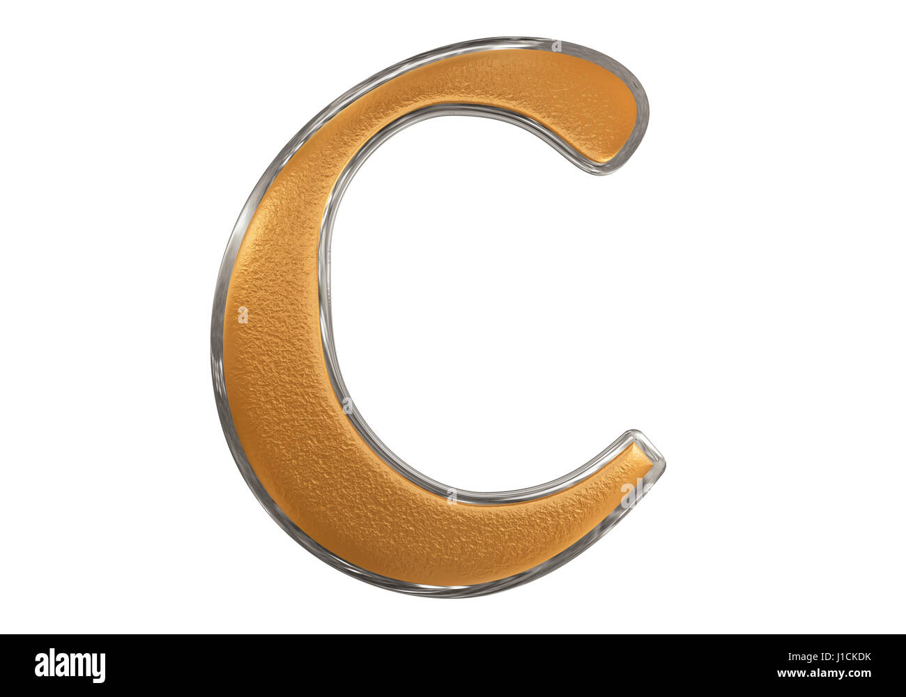 Lowercase letter C, isolated on white, with clipping path, 3D ...