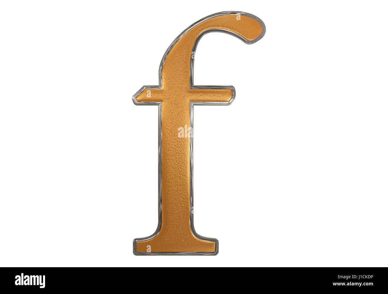 Lowercase letter F, isolated on white, with clipping path, 3D ...