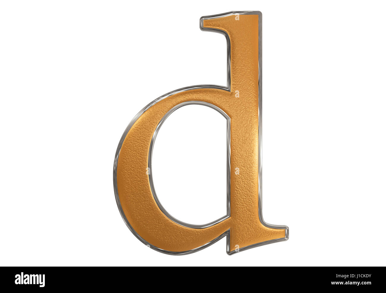 Lowercase letter D, isolated on white, with clipping path, 3D ...