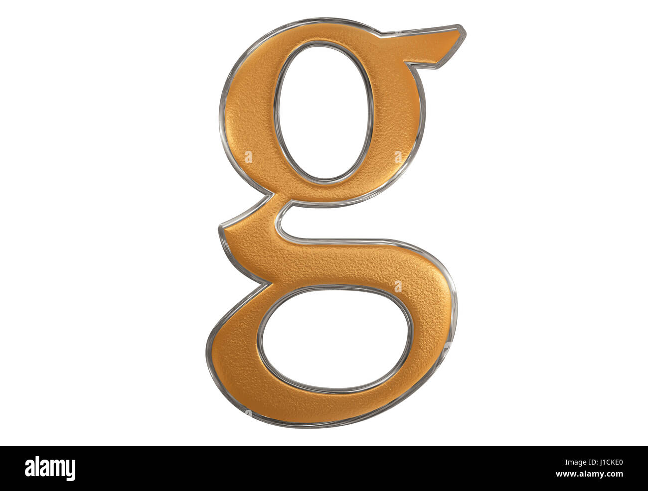 Lowercase letter G, isolated on white, with clipping path, 3D ...