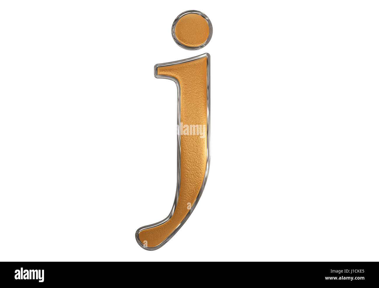 Lowercase letter J, isolated on white, with clipping path, 3D ...