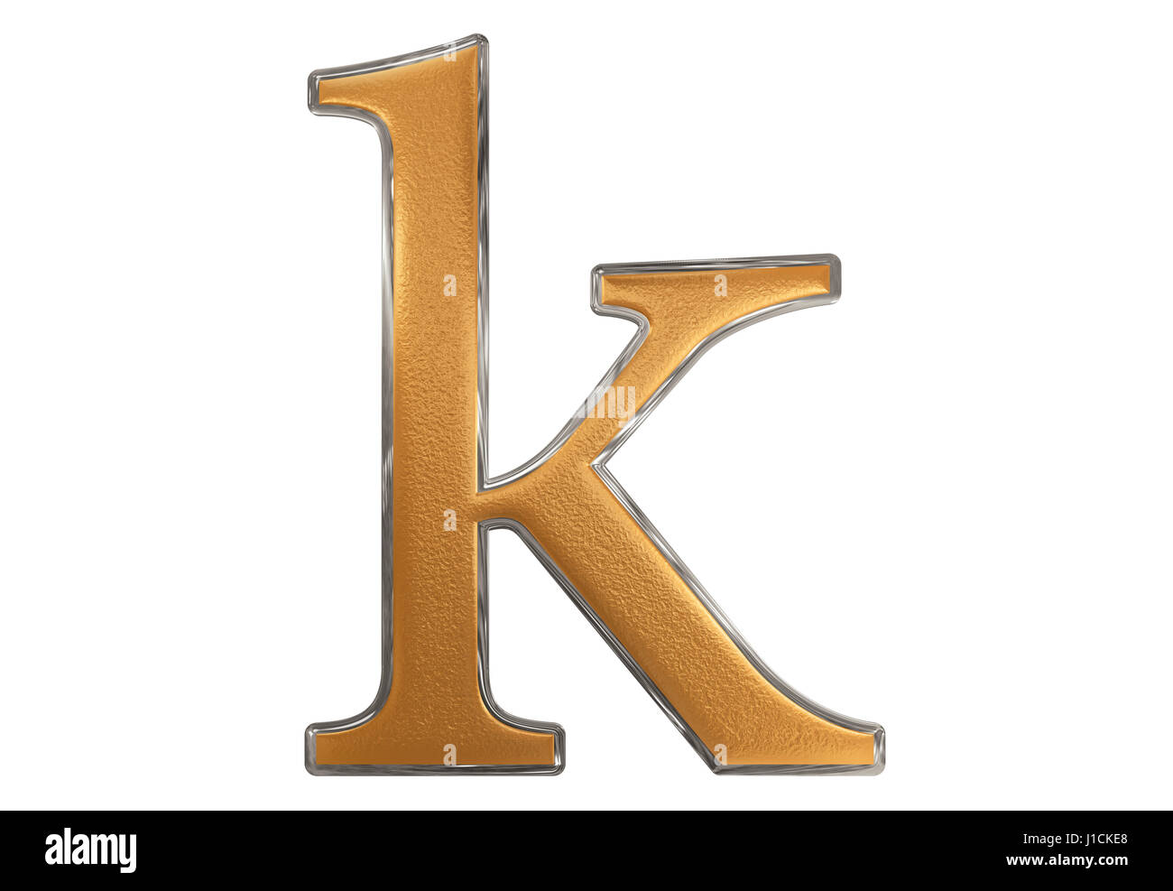 Lowercase letter K, isolated on white, with clipping path, 3D ...