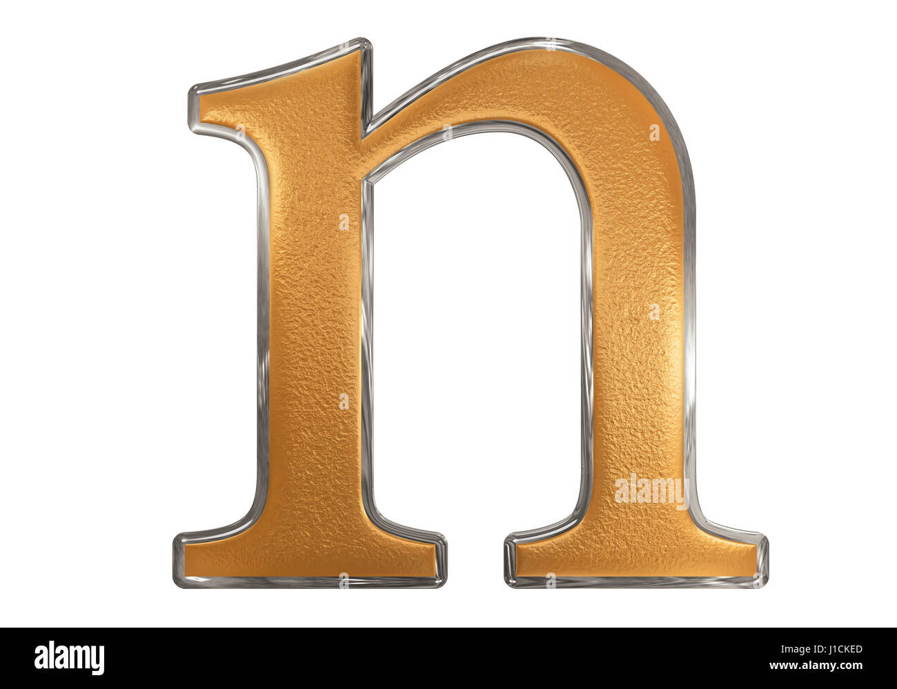 Lowercase letter N, isolated on white, with clipping path, 3D ...