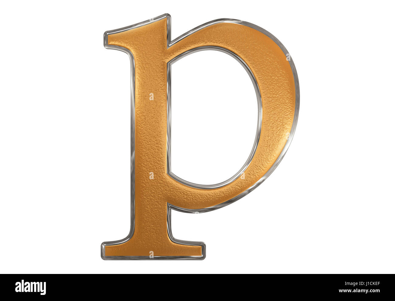 Lowercase letter P, isolated on white, with clipping path, 3D ...
