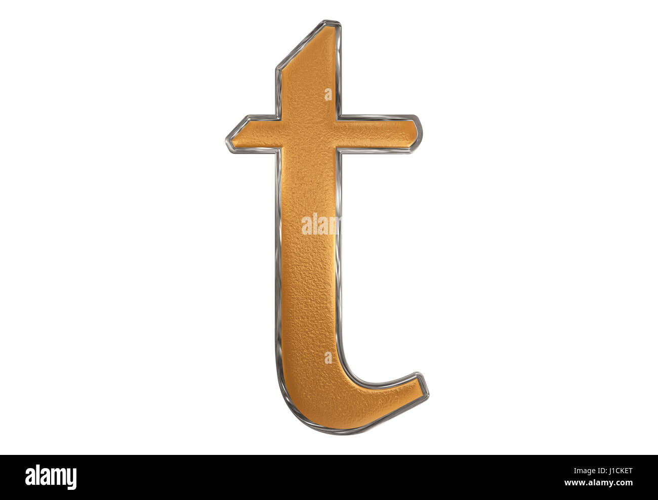 Lowercase letter T, isolated on white, with clipping path, 3D ...