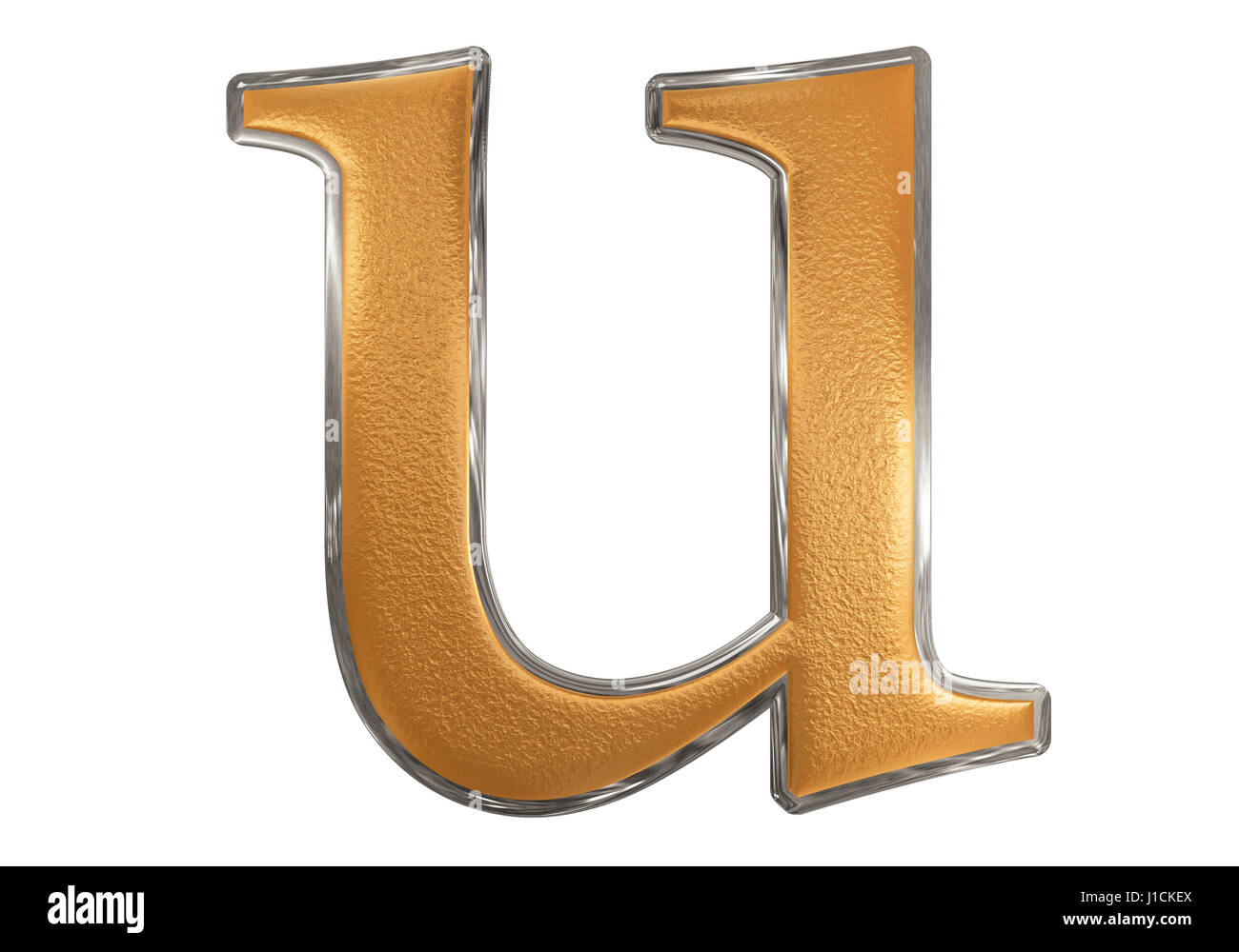 Lowercase letter U, isolated on white, with clipping path, 3D ...