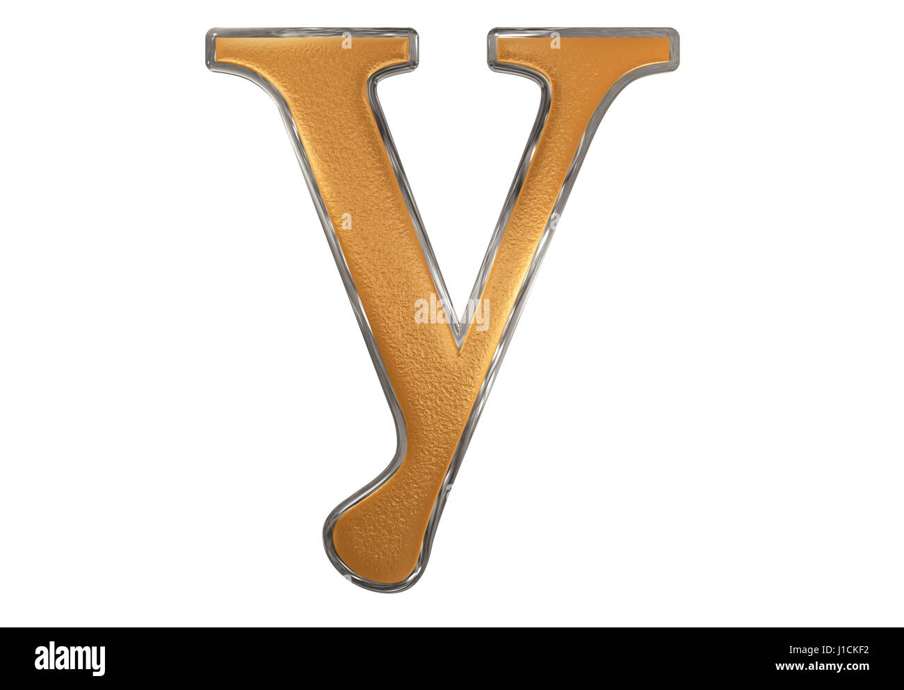 Lowercase letter Y, isolated on white, with clipping path, 3D ...