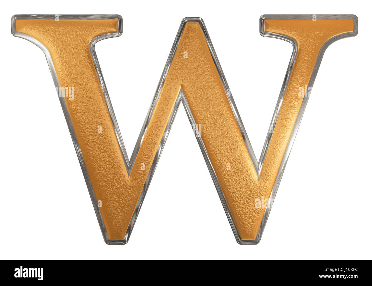 Lowercase letter W, isolated on white, with clipping path, 3D illustration Stock Photo - Alamy
