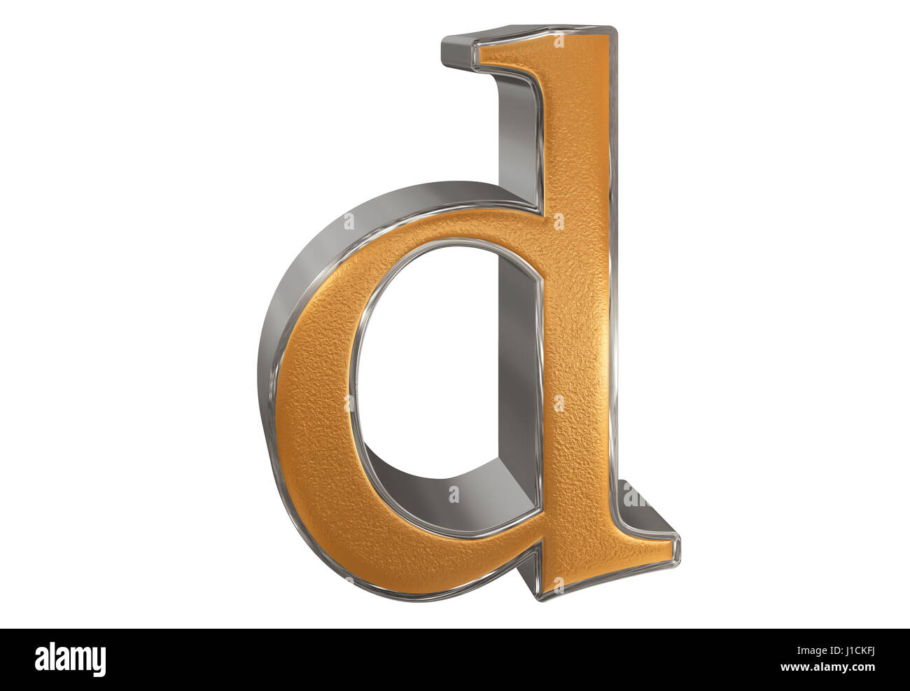 Lowercase letter D, isolated on white, with clipping path, 3D ...