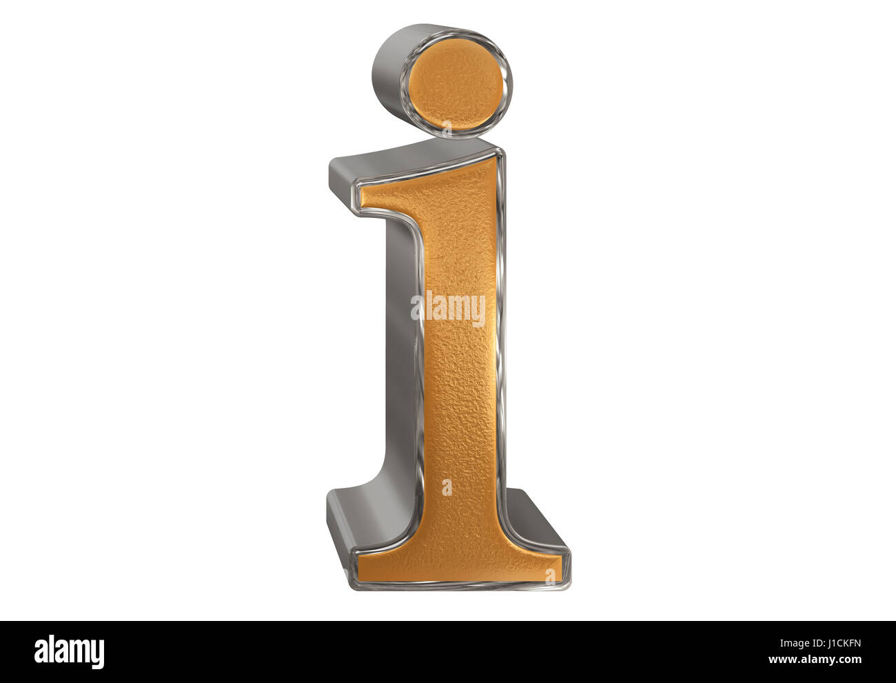 Lowercase letter I, isolated on white, with clipping path, 3D ...