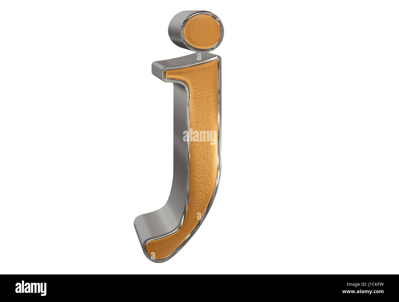 Lowercase letter J, isolated on white, with clipping path, 3D ...