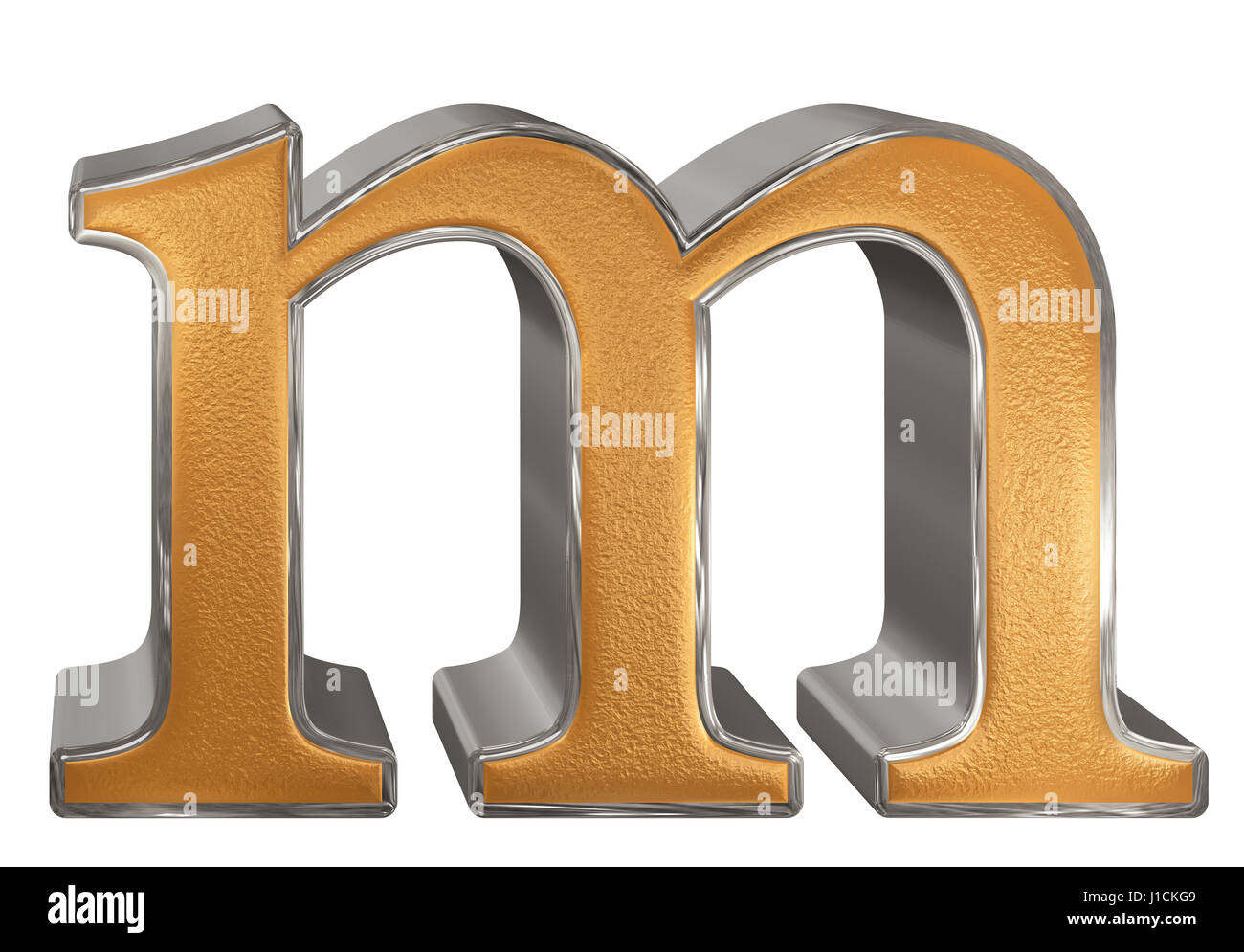 Lowercase letter M, isolated on white, with clipping path, 3D ...