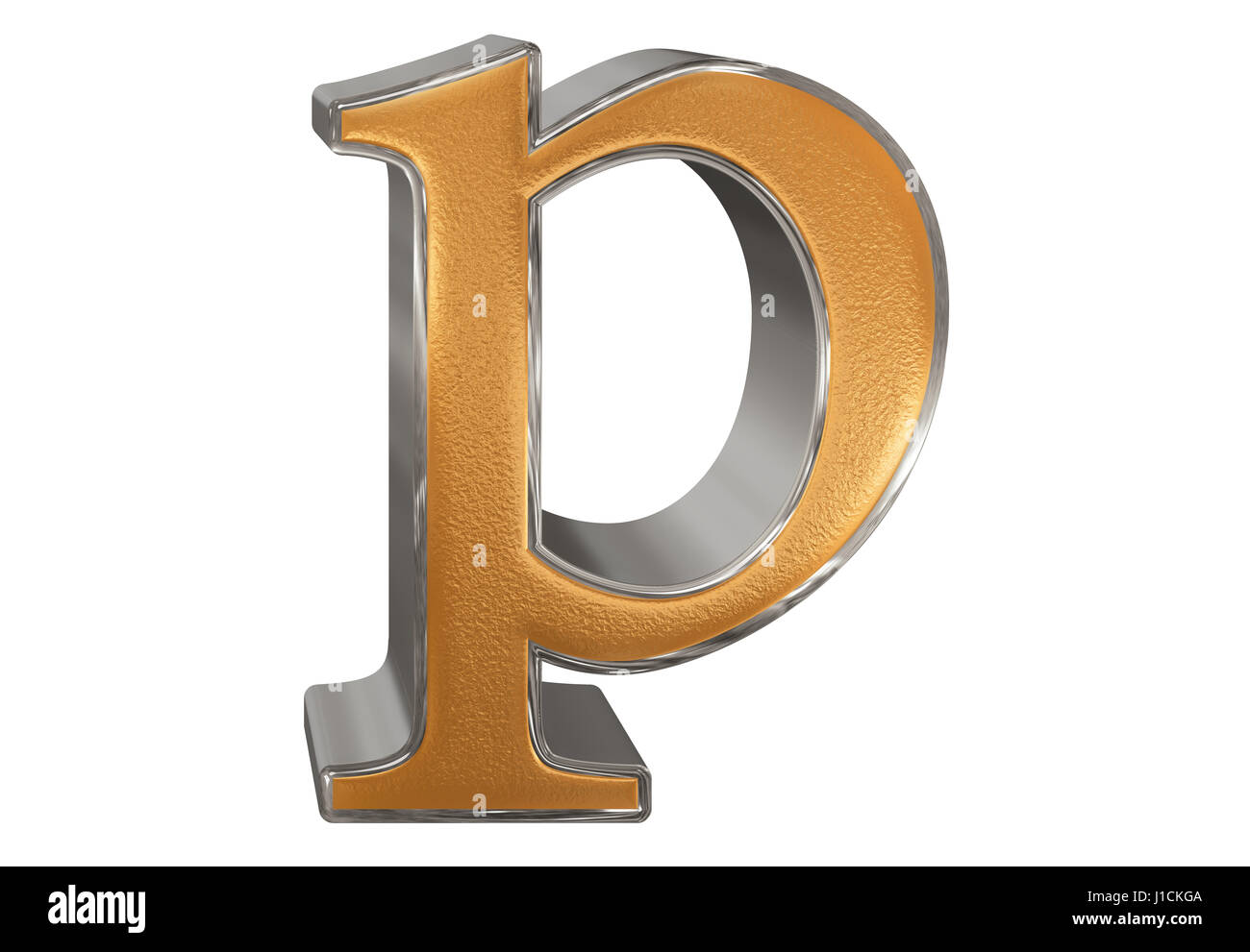 Lowercase letter P, isolated on white, with clipping path, 3D ...