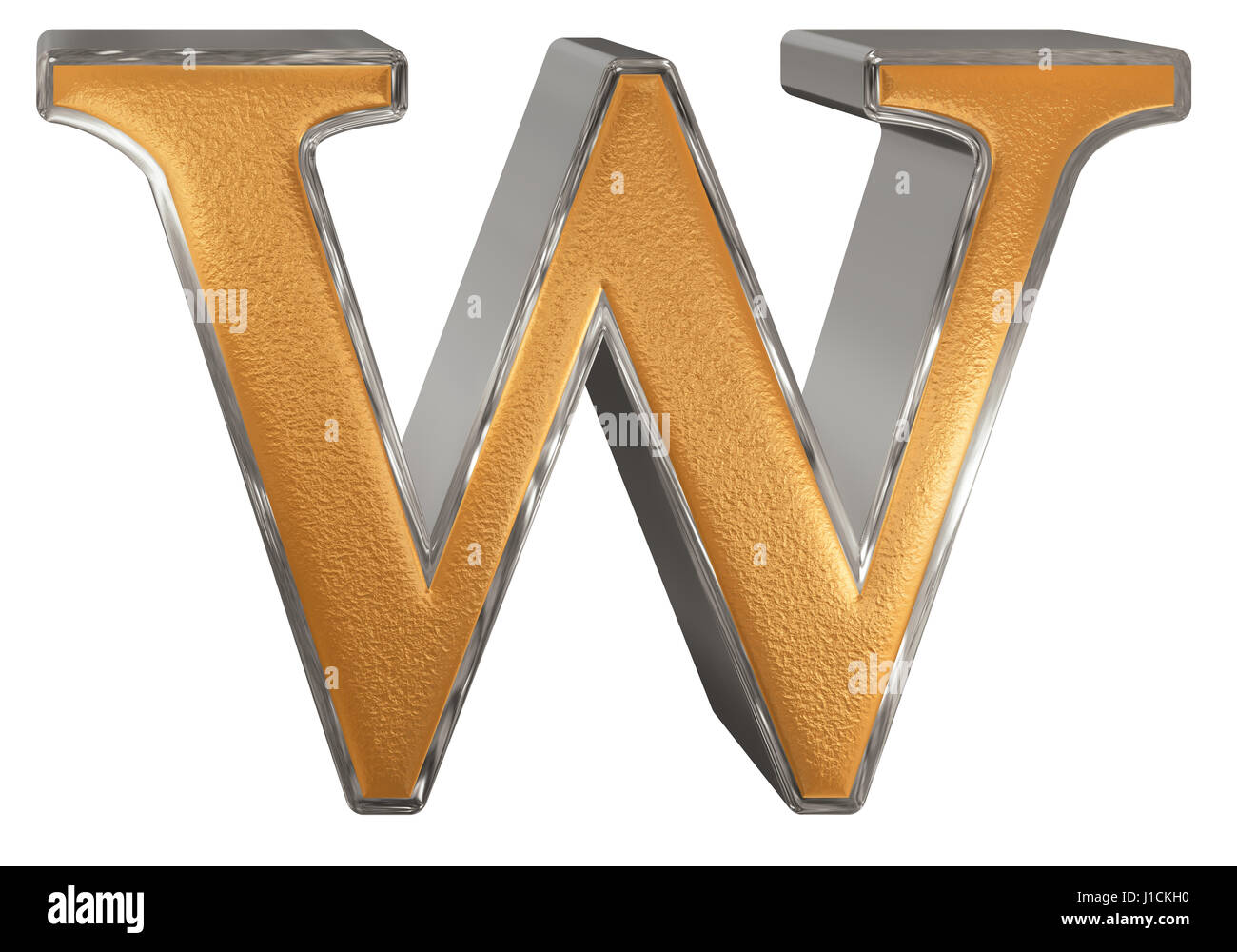 Lowercase letter W, isolated on white, with clipping path, 3D ...