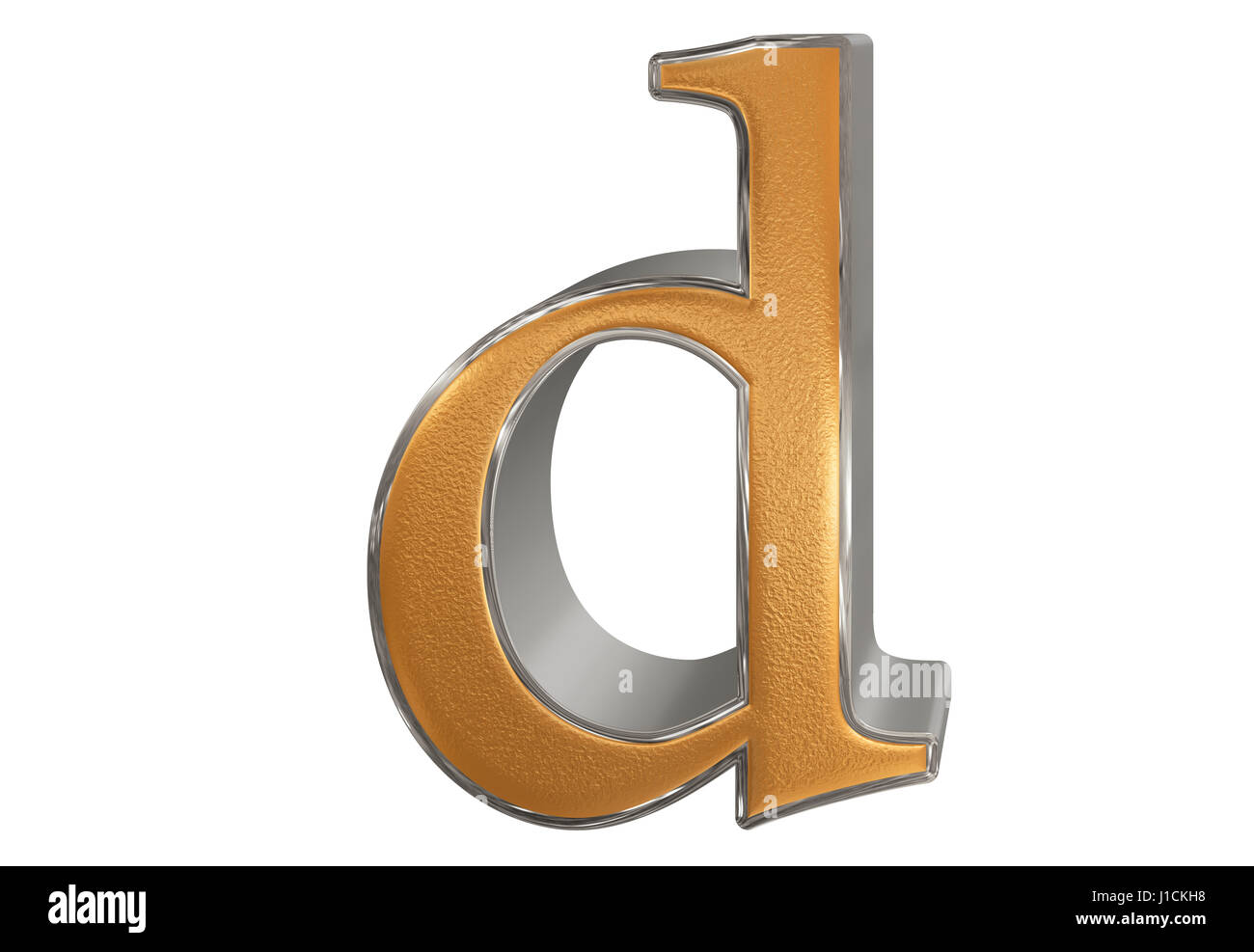 Lowercase letter D, isolated on white, with clipping path, 3D ...