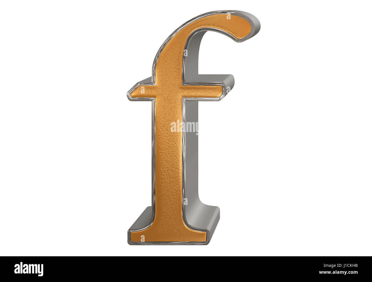 Lowercase letter F, isolated on white, with clipping path, 3D ...